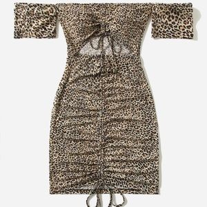 SHEIN | Dresses | Leopard Print Off The Shoulders Dress | Poshmark